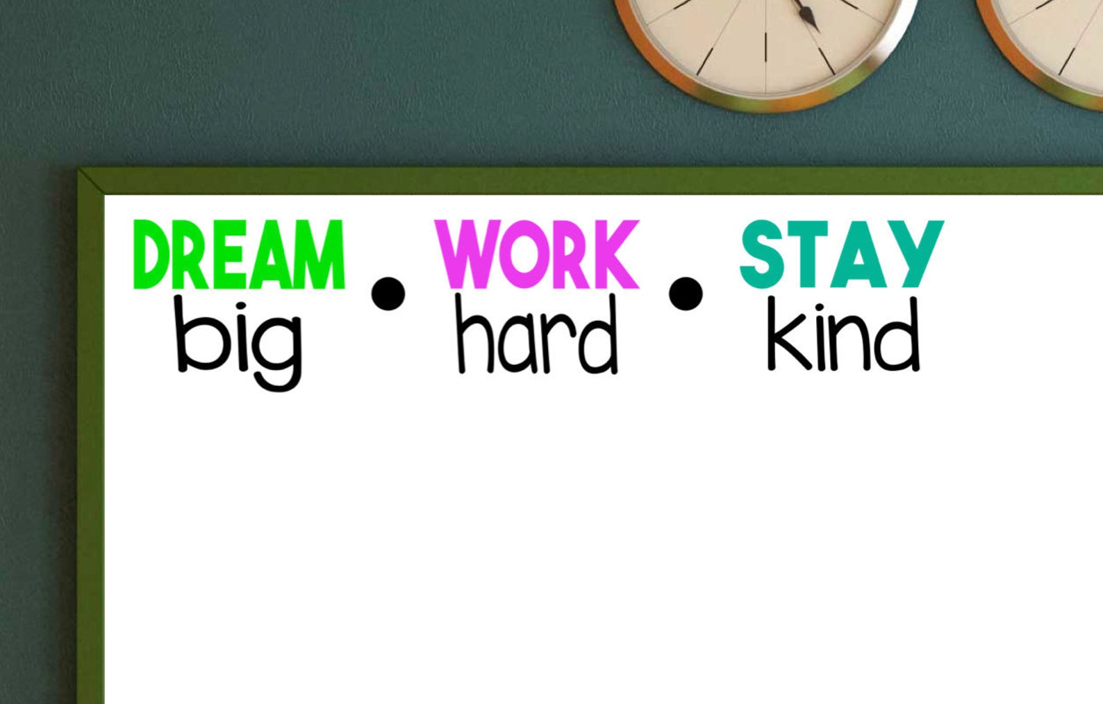 Dream Big Work Hard Stay Kind Wall Decal School Elementary or - Etsy