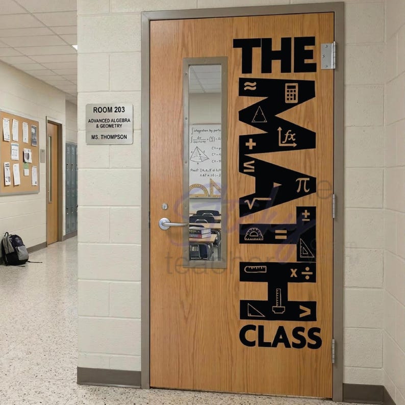 The MATH Class Vinyl Decal - Classroom Door or Wall Vinyl Decal School ...