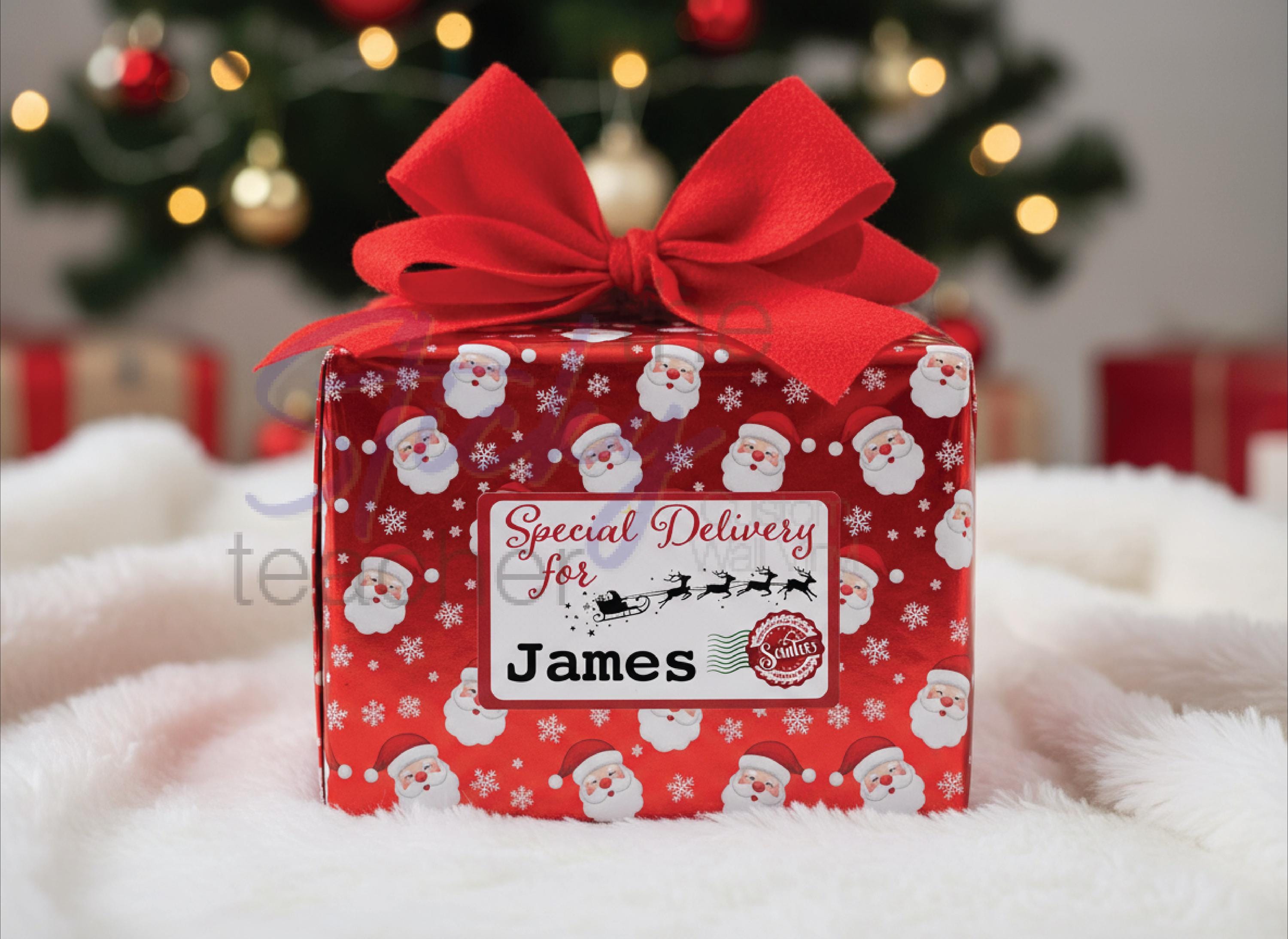 Christmas Gift Labels - Special Delivery For- Santa - Two Names Sets of ...