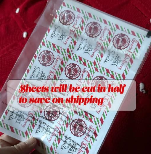 Custom Santa Christmas Gift Label - From Label - Sheet of 18 - Special ...