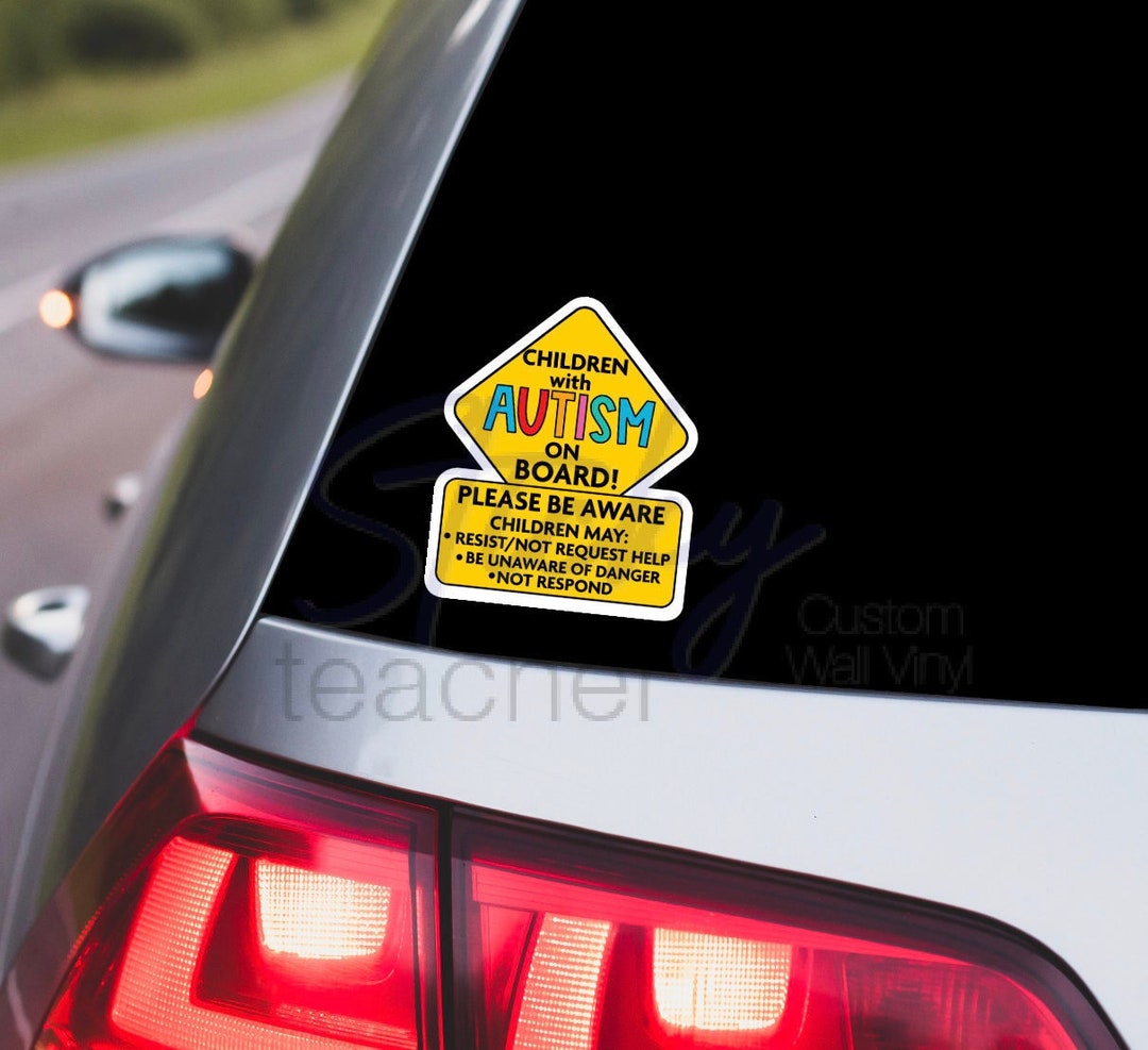Children With Autism on Board Sticker Decal Autism Awareness Car Truck ...