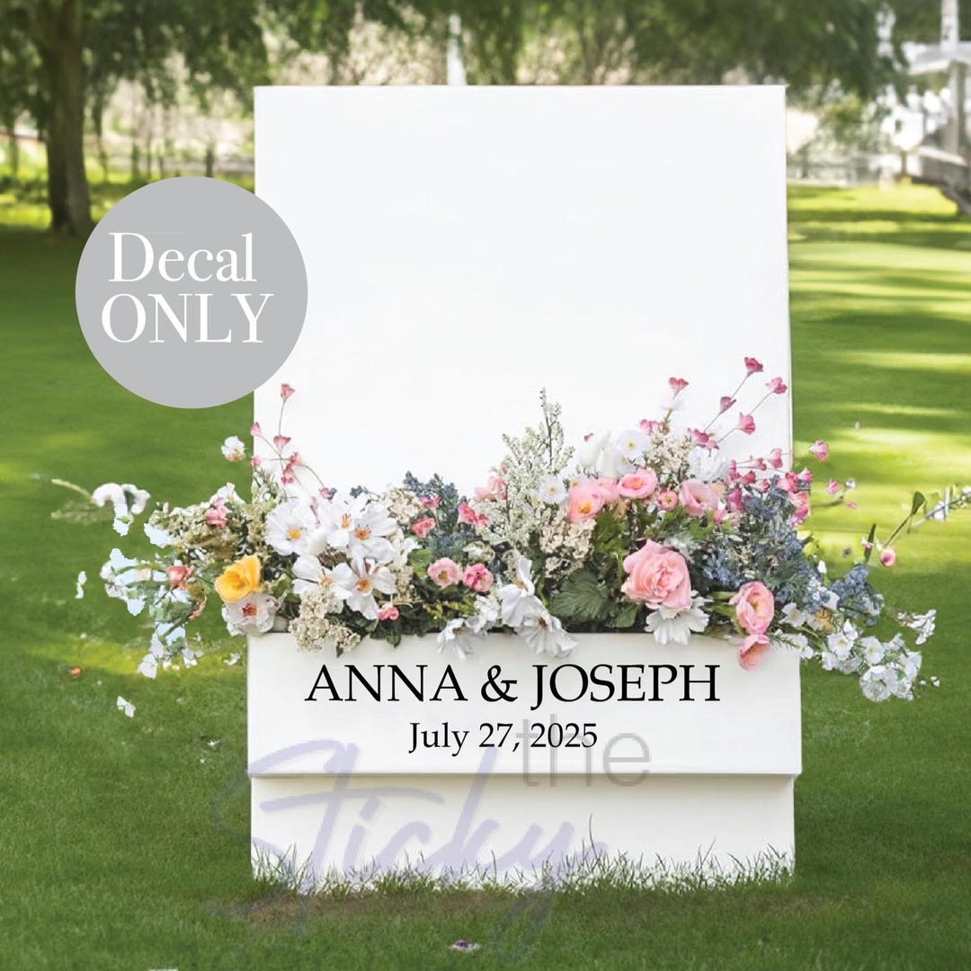 Custom Personalized Two-lined Decal for Flower Box - Wedding Engagement ...
