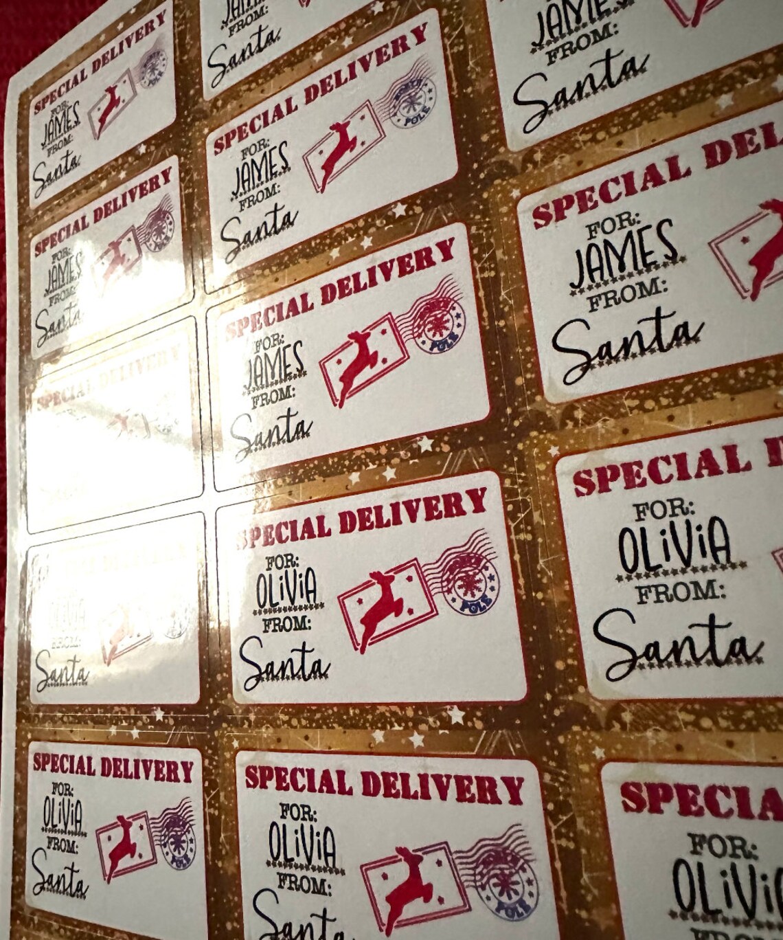 Custom Christmas Gift Labels - From Santa Christmas Gift - Two Names ...
