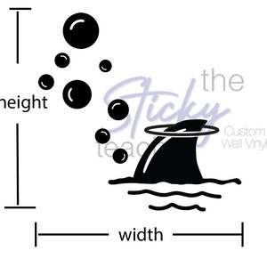 Fin Halo Bubble Car Decal Auto Decal - Bubbles Fin Shark Decal - - Etsy