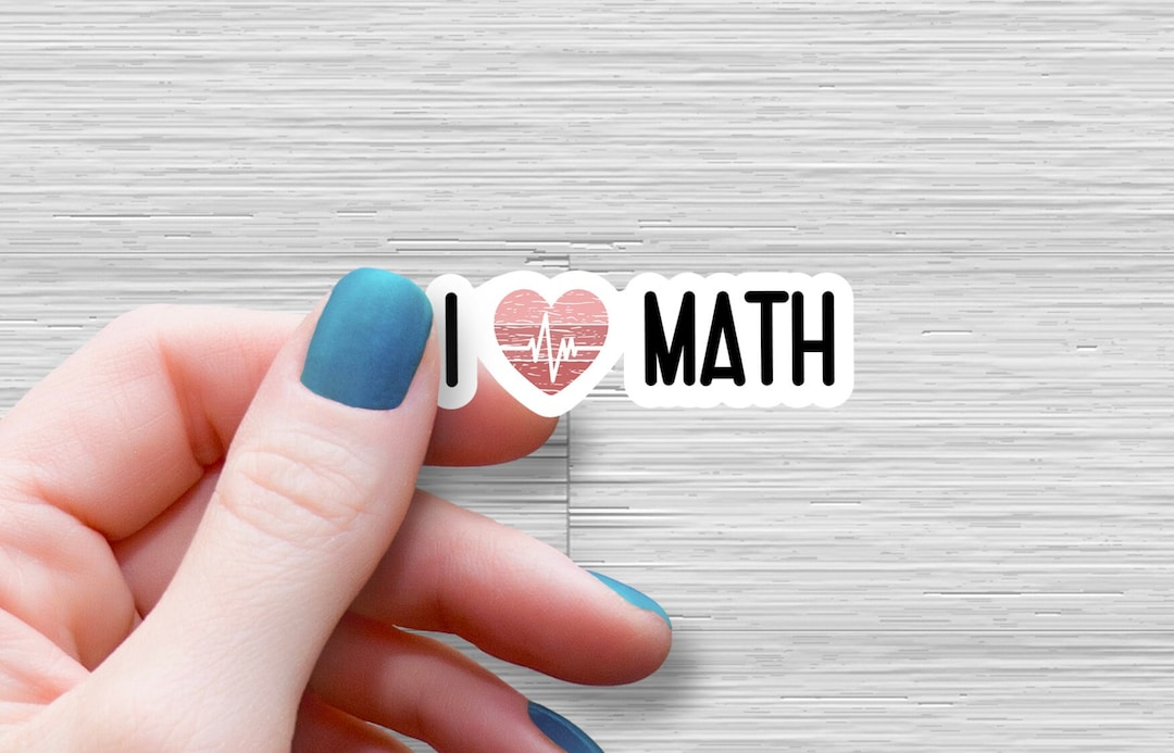 I Heart Math Sticker, I Love Math Laptop Stickers, Math Water Bottle ...