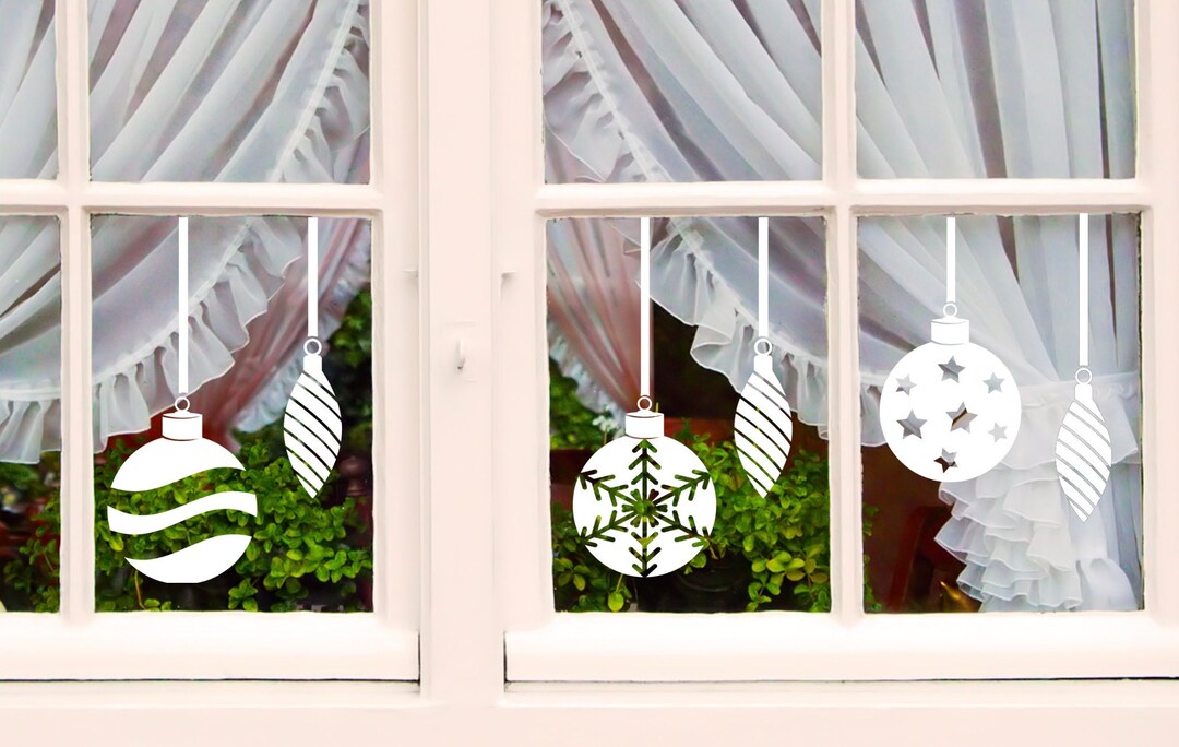 Vinyl Holiday Ornament Decal Christmas Window Decals, Winter Decals ...