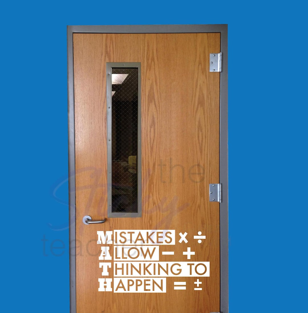 Math Mistakes Allow Thinking to Happen Classroom Door Whiteboard Wall ...