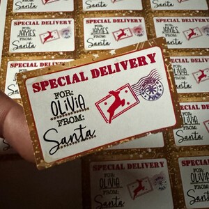 Custom Christmas Gift Labels - From Santa Christmas Gift - Two Names ...