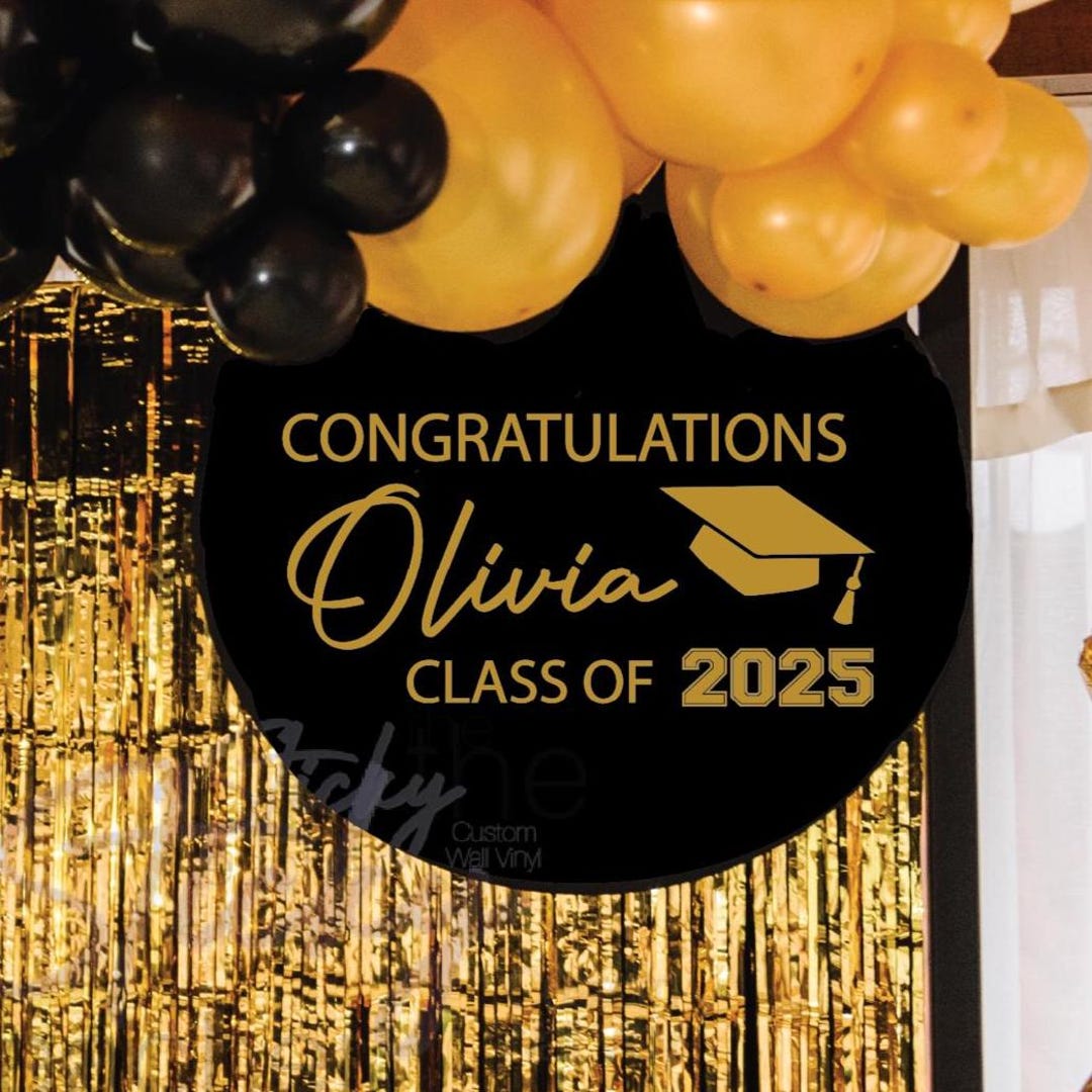 Custom Graduation Vinyl Decal Cap for Sign Congratulations Class of ...