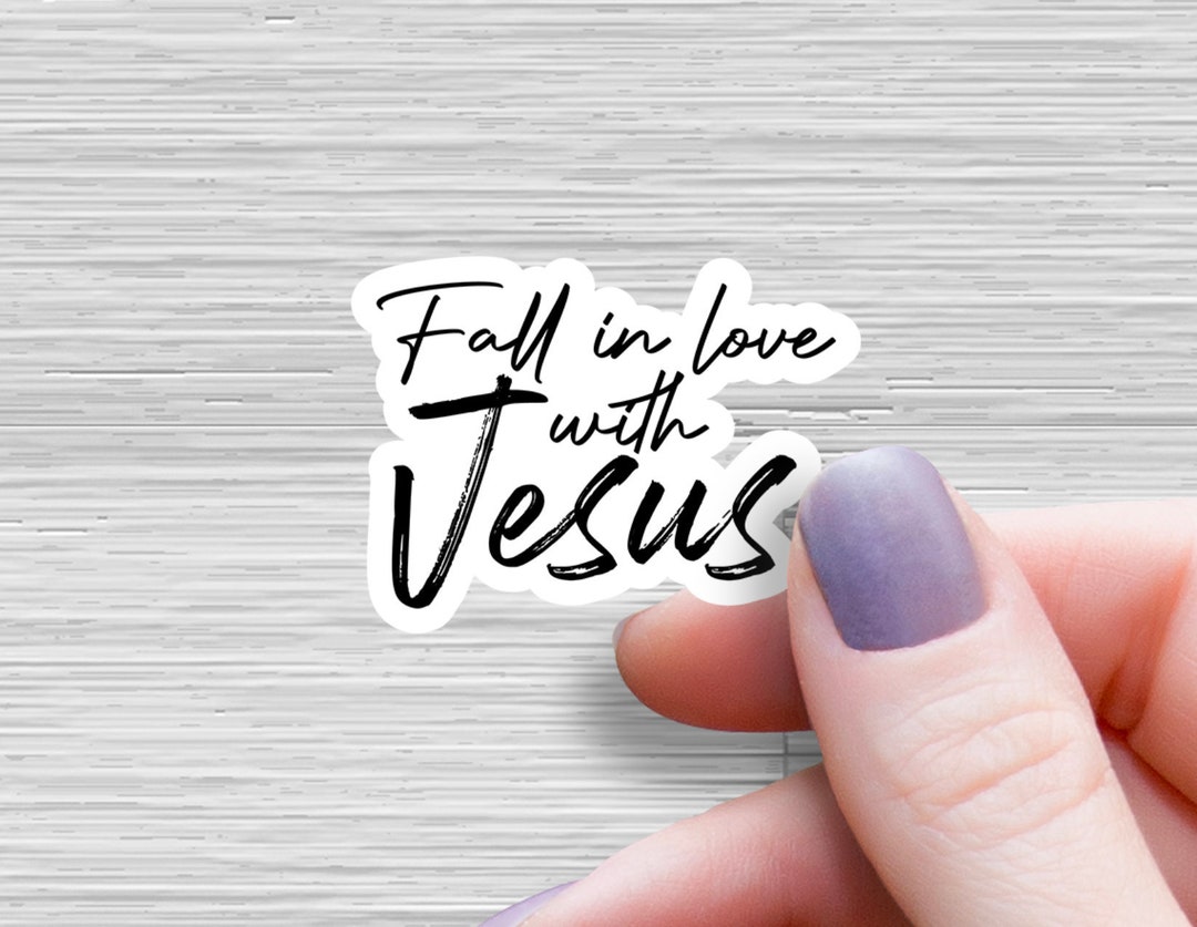 Fall in Love With Jesus Sticker - Jesus Water Bottle Laptop Sticker ...