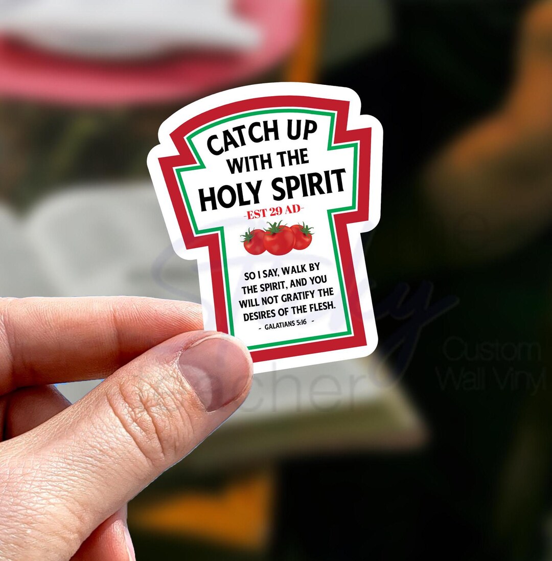 Catch up With the Holy Spirit Sticker Jesus Water Bottle Sticker, Pray ...