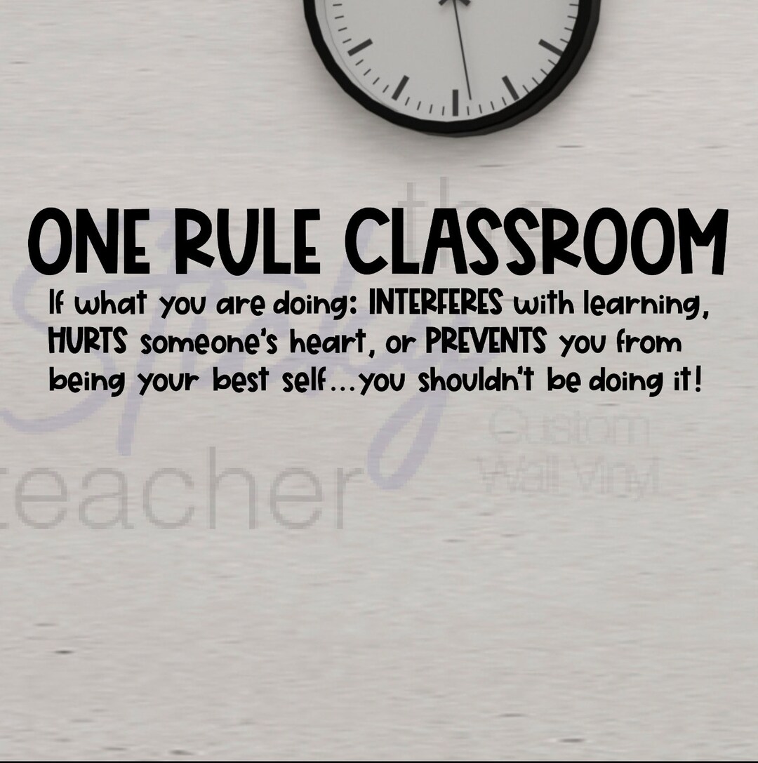 One Rule Classroom Wall Vinyl Decal, Classroom Door, Be Your Best Decal ...