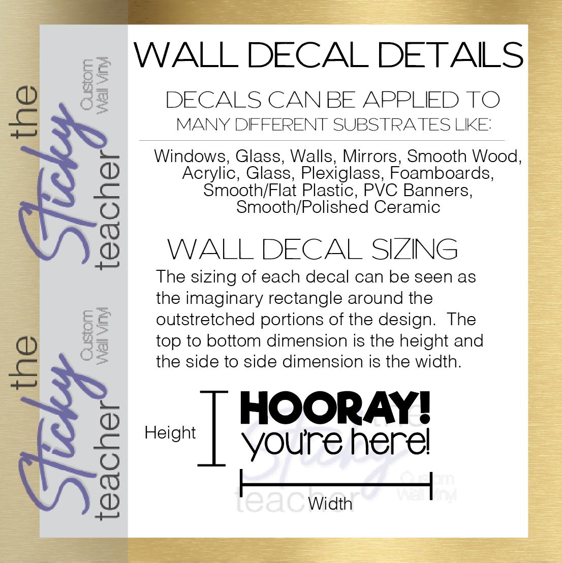 HOORAY! You're Here! Designed for Elementary Classroom Door Vinyl Wall ...