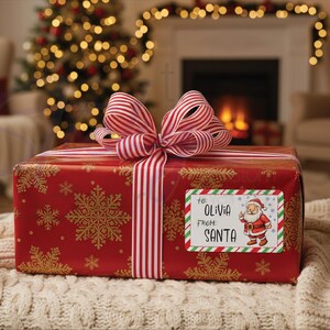 Custom Santa Christmas Gift Label - From Label - Sheet of 18 - Special ...
