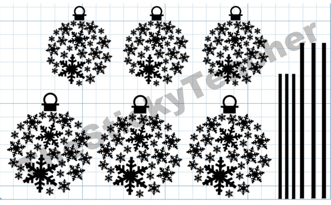 Vinyl Holiday Snowflake Ornament Decal Christmas Window - Etsy