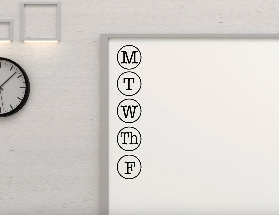 Monday Tuesday Wednesday Thursday Friday Circle Vinyl Wall Decal ...