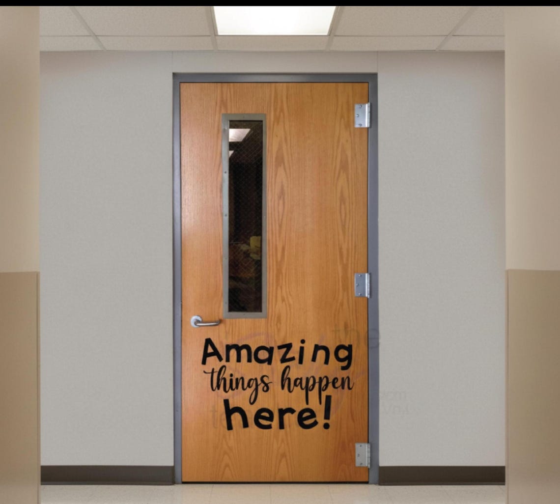 Amazing Things Happen Here! Classroom Door Vinyl Wall Decal School Home ...