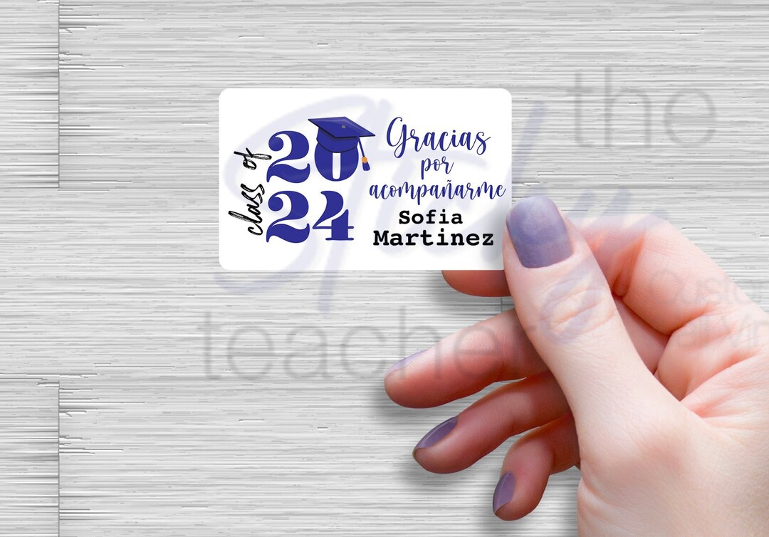 Graduation Custom Stickers Spanish | Grad Cap Acompañarme ...
