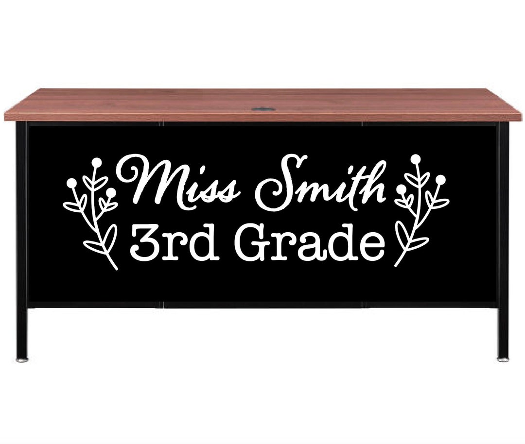 Teacher Name Vinyl Decal, Teacher Desk Wall Decal, Classroom Decor ...