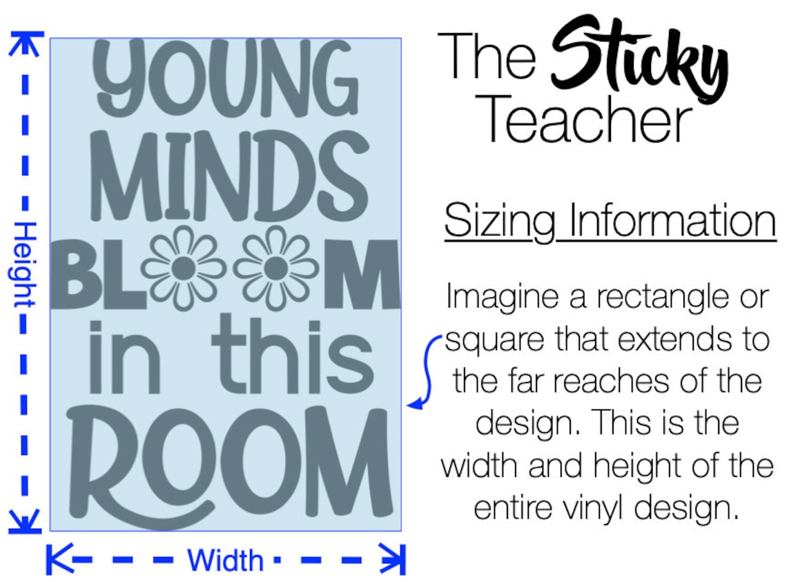 Young Minds Bloom in this Room Classroom Door vinyl wall decal | Etsy