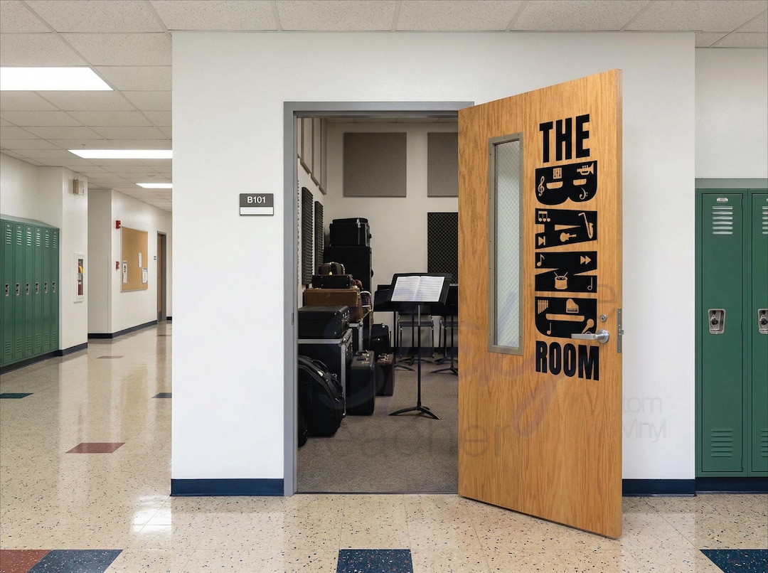The BAND Room Wall Vinyl Decal, School Wall Vinyl, Music Band Orchestra ...