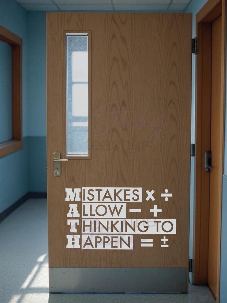Math Mistakes Allow Thinking to Happen Classroom Door Whiteboard Wall ...