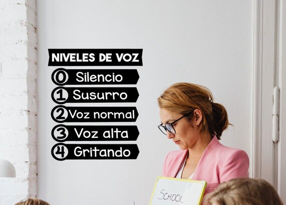 Voice Level in Spanish Vinyl Wall Decal School Elementary - Etsy