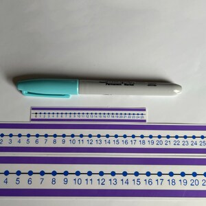 Number Line Water Resistant Number Lines Purple Blue Black Desk Number ...