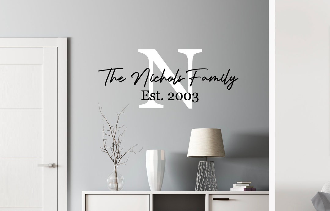 Family Name Vinyl Wall Decal Personalized Family Name, Vinyl Lettering ...