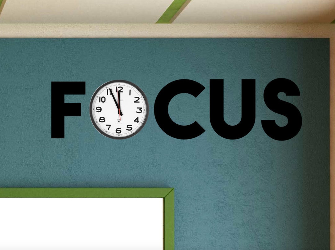 FOCUS Using Classroom Clock Vinyl Wall Decal School Elementary ...
