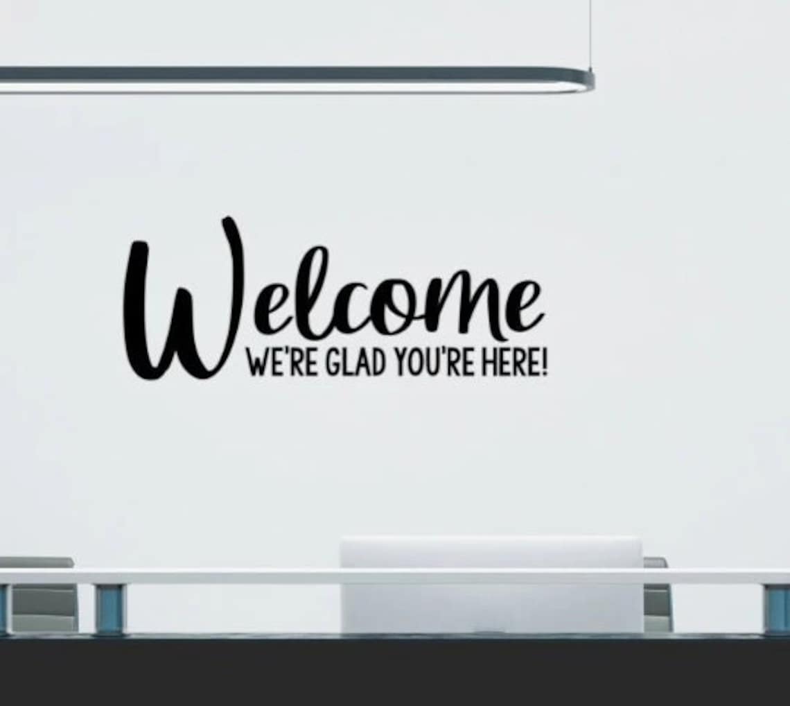 Welcome We're Glad You're Here Church Entrance Wall Vinyl Decal ...