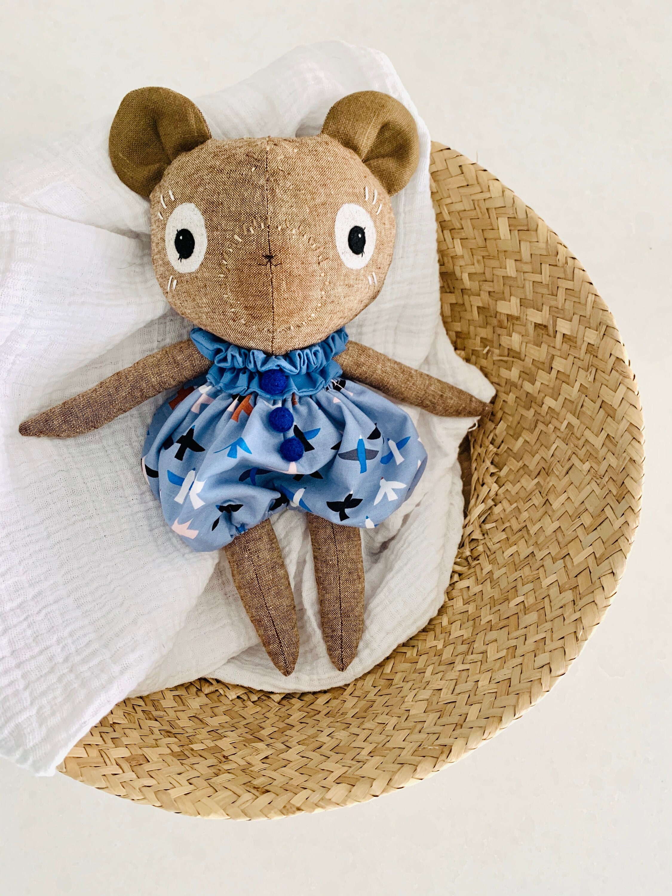 Handmade linen doll baby size 11 inches souvenir doll birth | Etsy