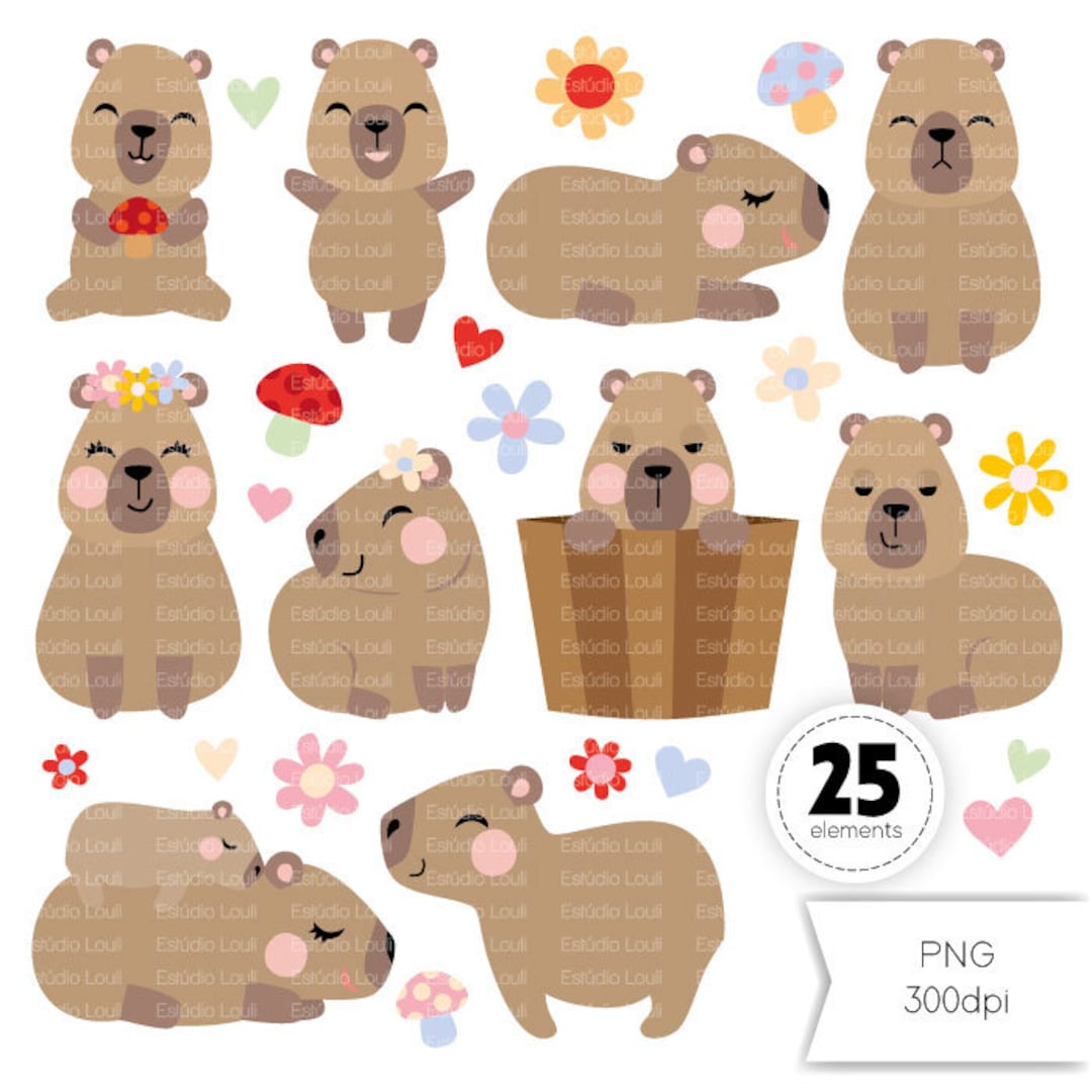 Capybara Cliparts - Etsy