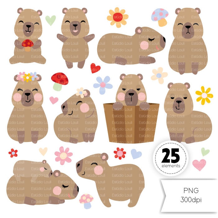 Capybara Cliparts - Etsy
