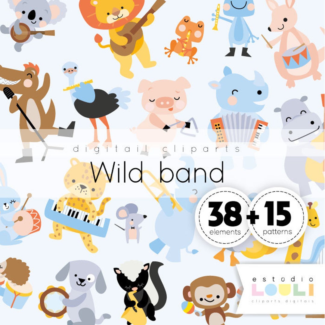 Musician Animals, Animal Band, Music Animals Clipart, Music Instruments ...