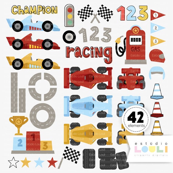 Race Cars Clipart Racing Cars Race Clipart Race Cute | Etsy UK