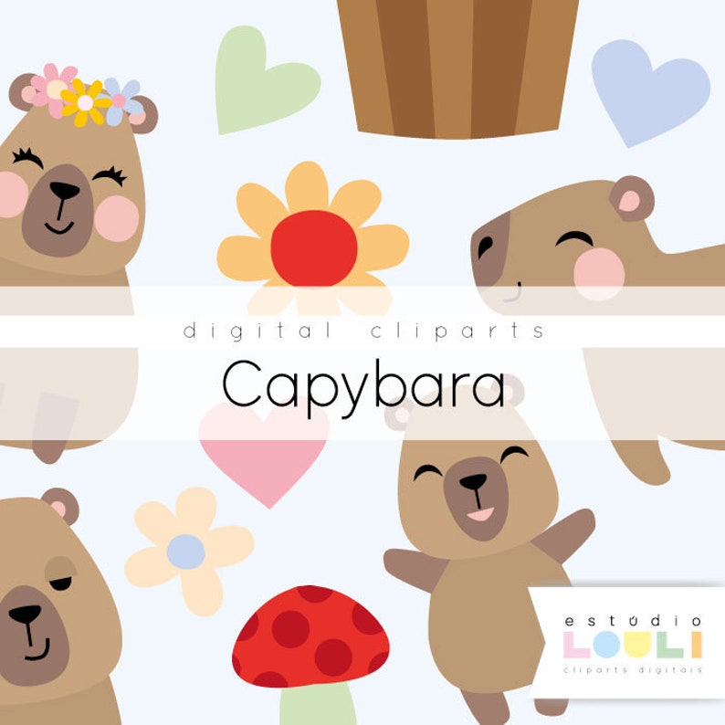 Capybara Cliparts - Etsy