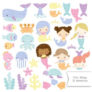 Mermaid Cliparts - Etsy