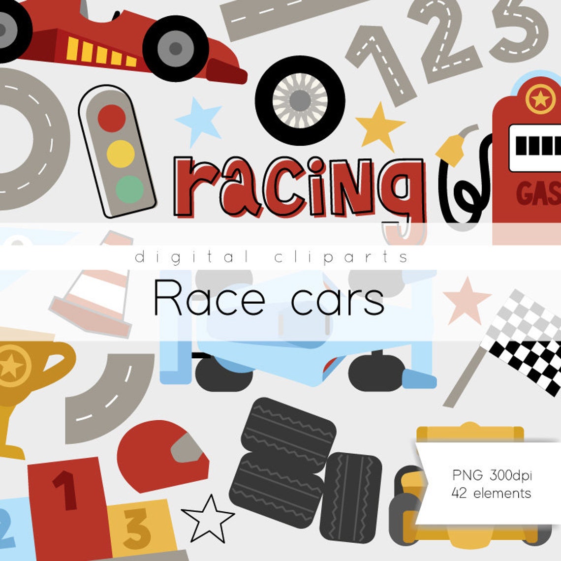 Race Cars Clipart, Racing Cars, Race Clipart, Race Cute Clipart - Etsy