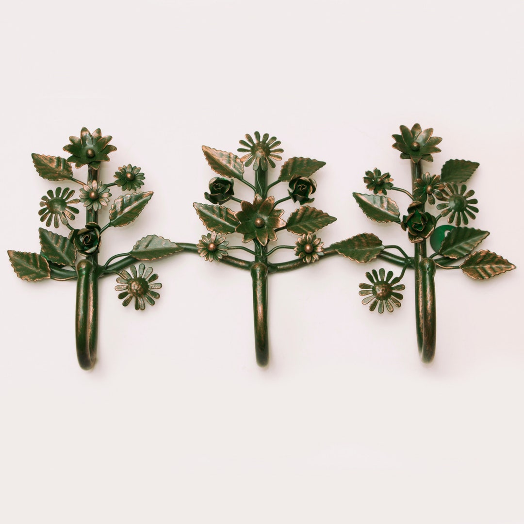 Floral Wall Hook Rack - Etsy