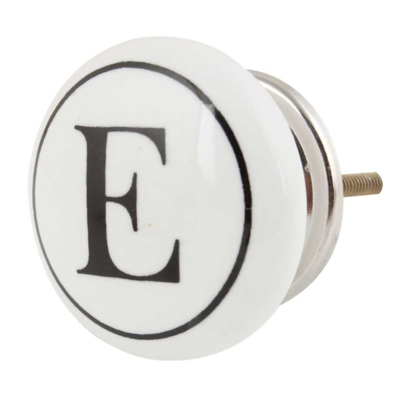 Black Letter A to Z Alphabet Ceramic Cabinet Knobs - Etsy