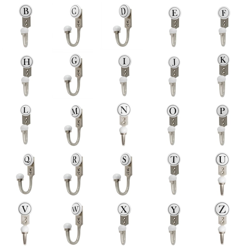 A to Z Black Letter Wall Hooks - Etsy