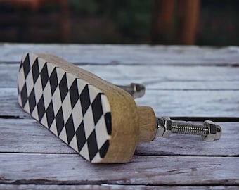 Charleston Knob Company Black and White Harlequin Cabinet Knob - Etsy