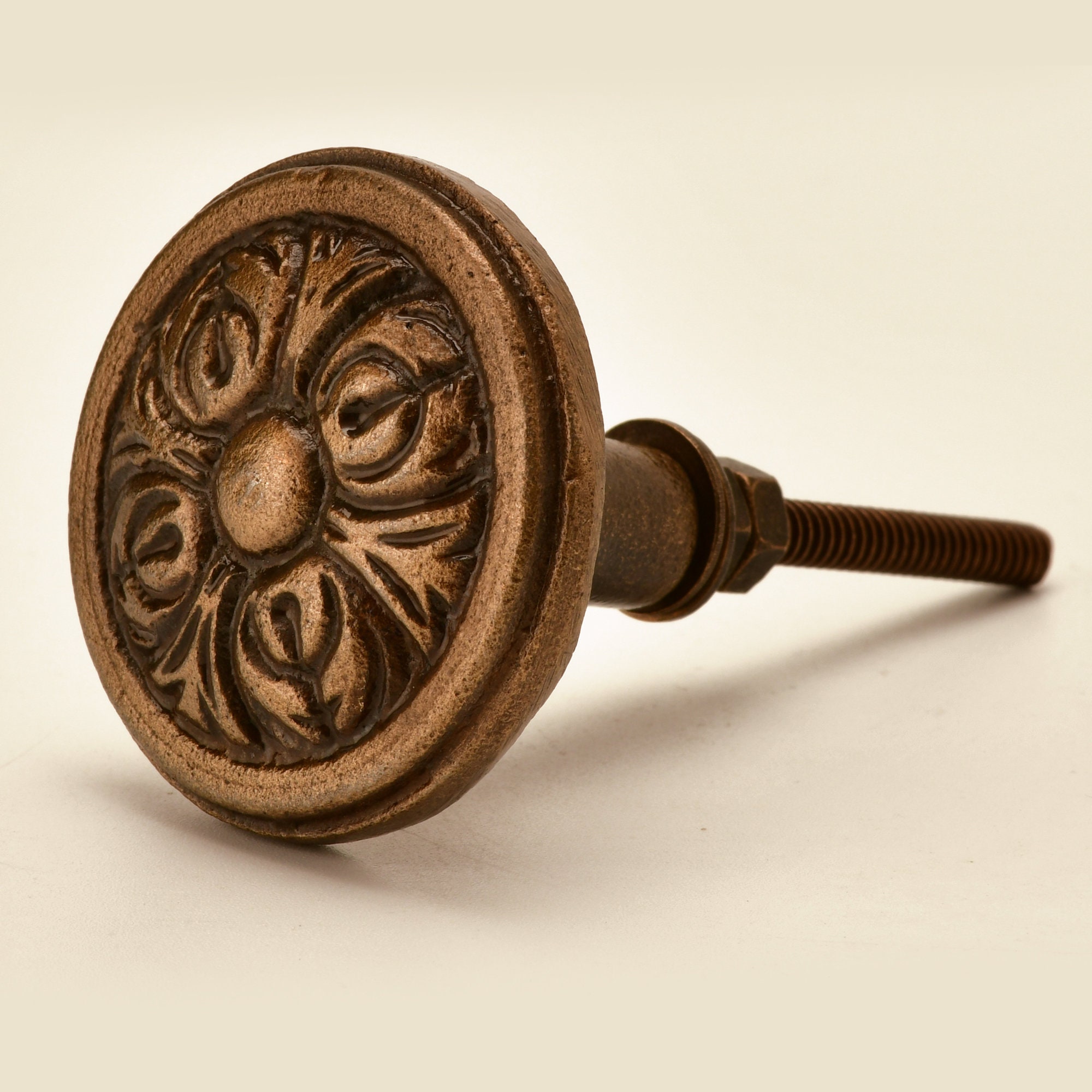 Round Cast Iron Cabinet Knob - Etsy