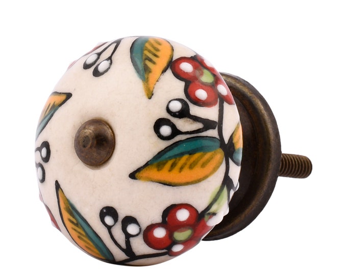 Colorful Floral Ceramic Knob - Etsy