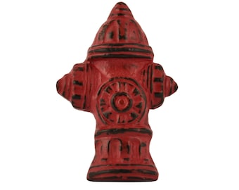 Set of 8 Fire Hydrant Knobs - Red Cast Iron Hydrant Fireman Drawer Pull ...