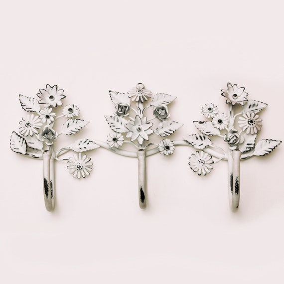 Floral Wall Hook Rack - Etsy