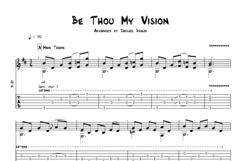 Be Thou My Vision - Acoustic Guitar Sheet Music - Etsy