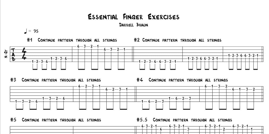 Essential Finger Exercises for Guitar - Etsy
