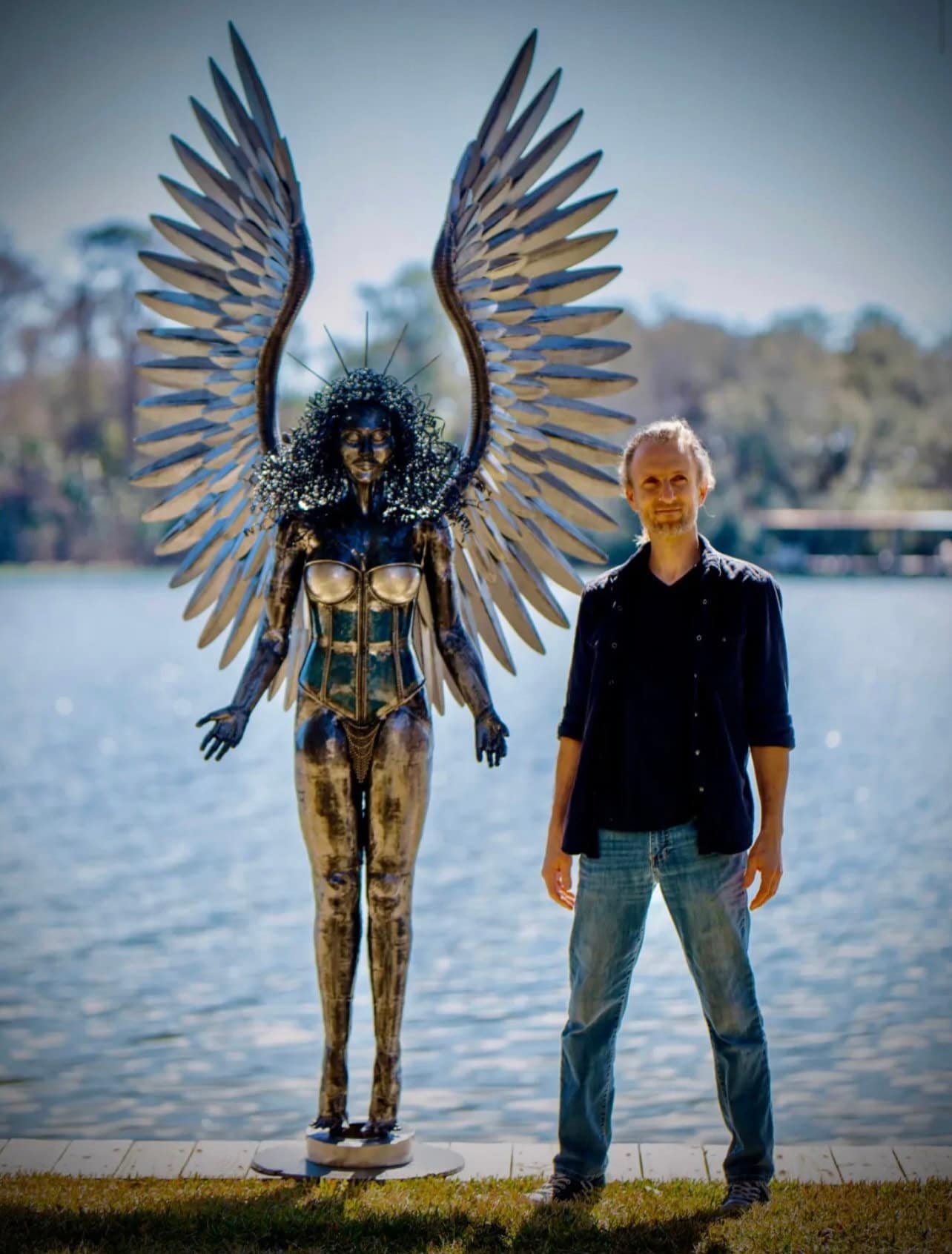 Metal Angel Sculpture - Etsy